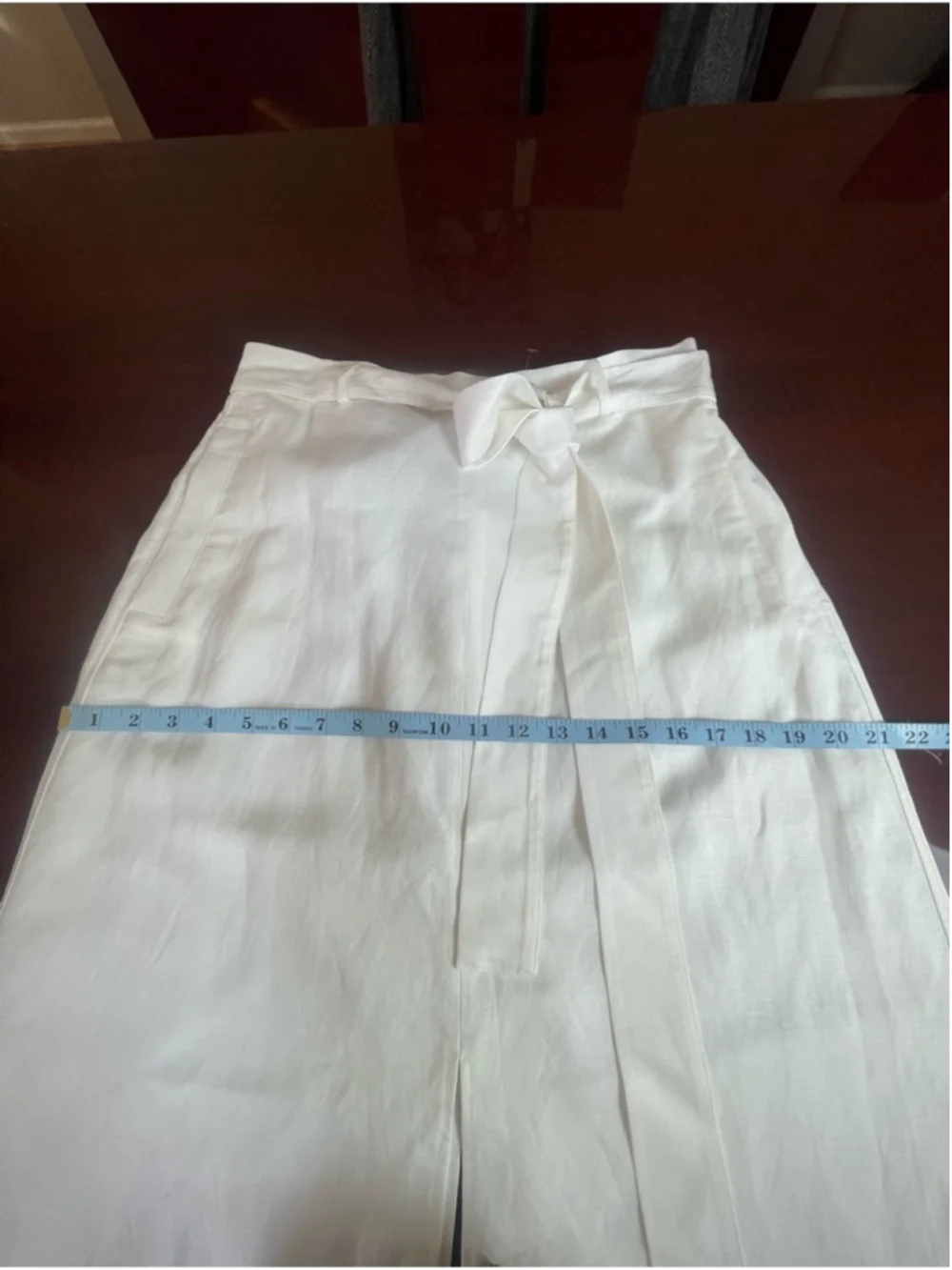 Massimo Dutti | Skirts | Massimo Dutti White Linen Blend Belted Midi ...